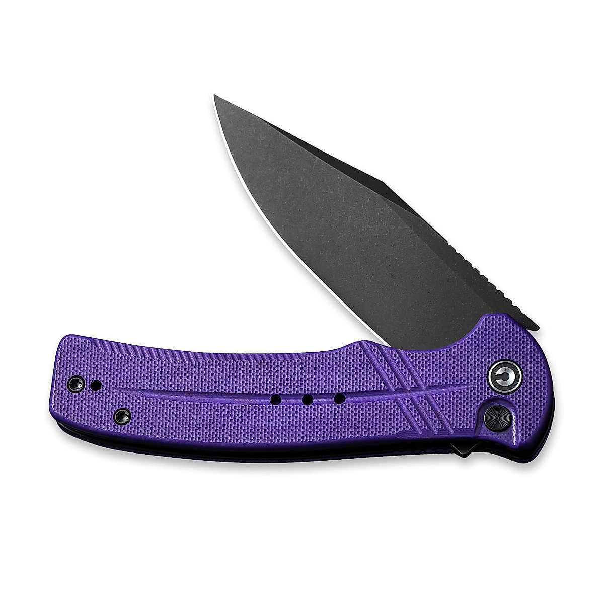 CIVIVI Cogent Button Lock Flipper Pocket Knife, 14C28N Blade G10 Handle, Good for Outdoor EDC Camping C20038D-2 (Purple)