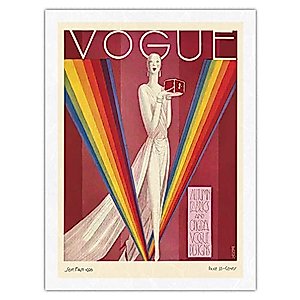 Fashion Magazine Cover - September 1, 1926 - Autumn Fabrics - Vintage Magazine Cover by Benito - Premium Unryu Rice Paper Art Print 24 x 32 in
