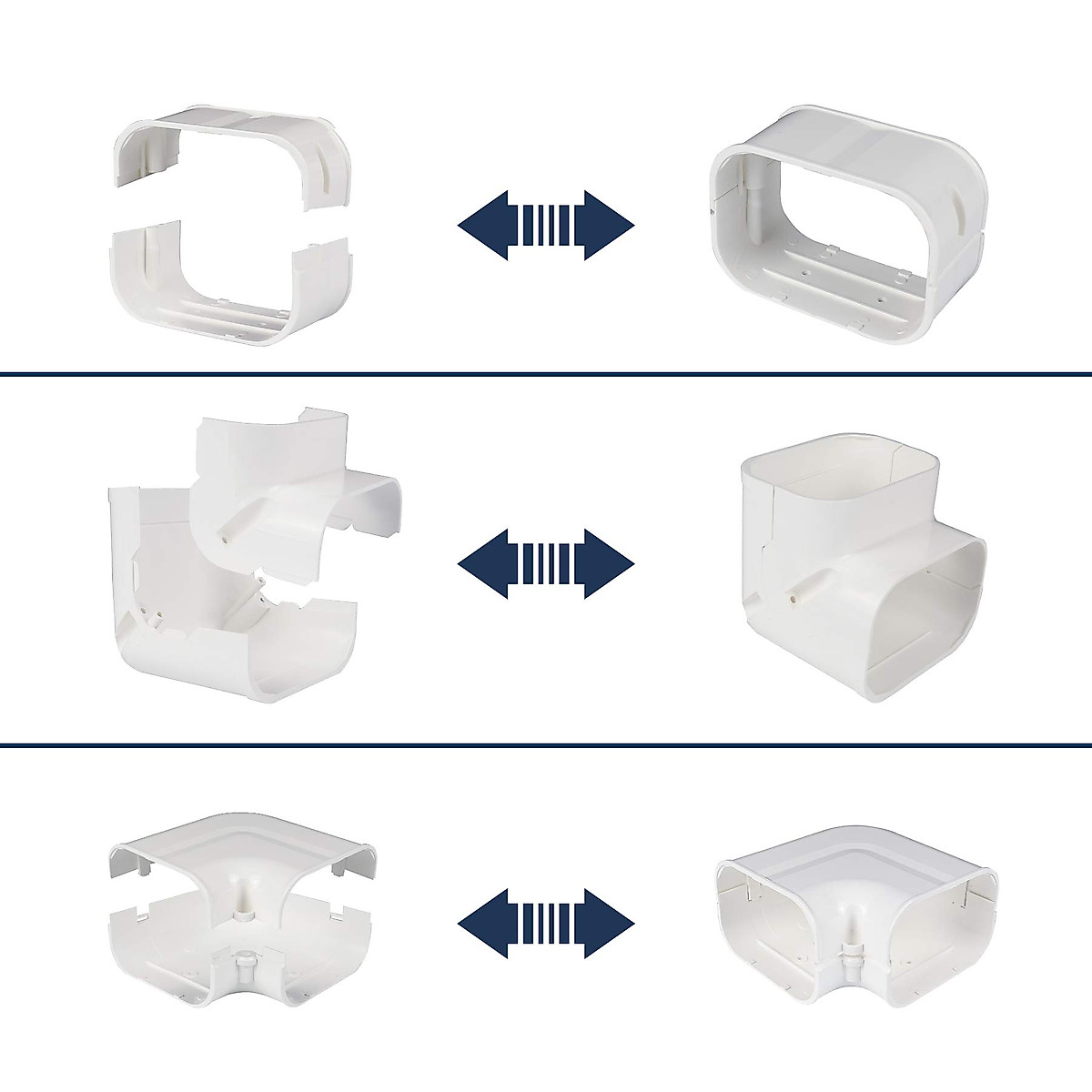 Pearwow 3" W 15Ft L Mini Split Line Set Cover Kit, Decorative PVC Tubing Cover for Ductless Mini Split AC,Heat Pumps Systems,Air Conditioner Lineset Cover,Mini Split Accessories