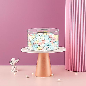 Cutora 3PCS Acrylic Cake Stand Fillable Clear Cake Riser Box Cylinder Round Display Case for Wedding Birthday Party 3 Tiers 6" 8" 10"
