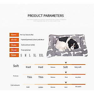 Cozy Calming Cat Blanket, Flannel Cushion for Pet Cozy Calming Blanket for Anxiety and Stress, Cozy Kitty Bed for Indoor Cats Calming Thick, Ultra Soft Pet Bed Mat (Grey Star, M (15.7" x 19.7"))