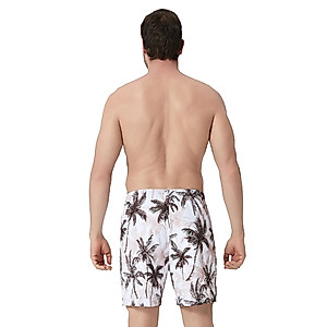 PATPAT Matching Swimsuits for Family Hawaiian Tropical Coconut Palm Leaf Print Father Son Matching Swim Trunks Matching Hawaiian Swimsuits for Couples Beach Men and Women Swimwear Shorts for Men L