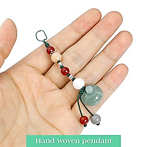 Hemobllo Cell Phone Strap Jade Phone Charm Key Agate Chain Car Key Hanging Pendants Decor for Car Phone Fan Clothing Decor Green