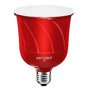 Sengled Pulse LED Smart Bulb with JBL Bluetooth Speaker, Requires Pulse Starter Kit, App Controlled Up to 8 BR30 LED Light Bulbs, E26 Base, Compatible with Amazon Alexa, Candy Apple Red