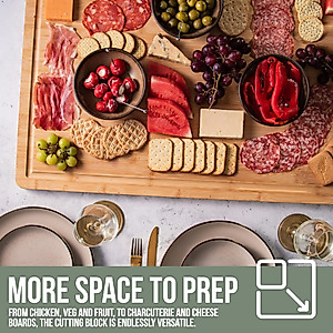 Gigantic Extra Large Cutting Board for Kitchen 36 X 24 by Grizzly Living - Heavy Duty Bamboo Chopping Boards for Meat, Veg & Charcuterie - Large Wooden Noodle Board for Stove Top & Countertop