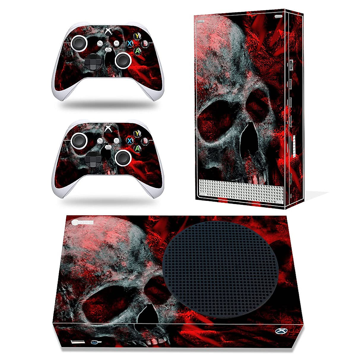 DOMILINA Full Body Vinyl Skin Stickers Decal Cover for Series S Console & Controllers(Blood Skull)