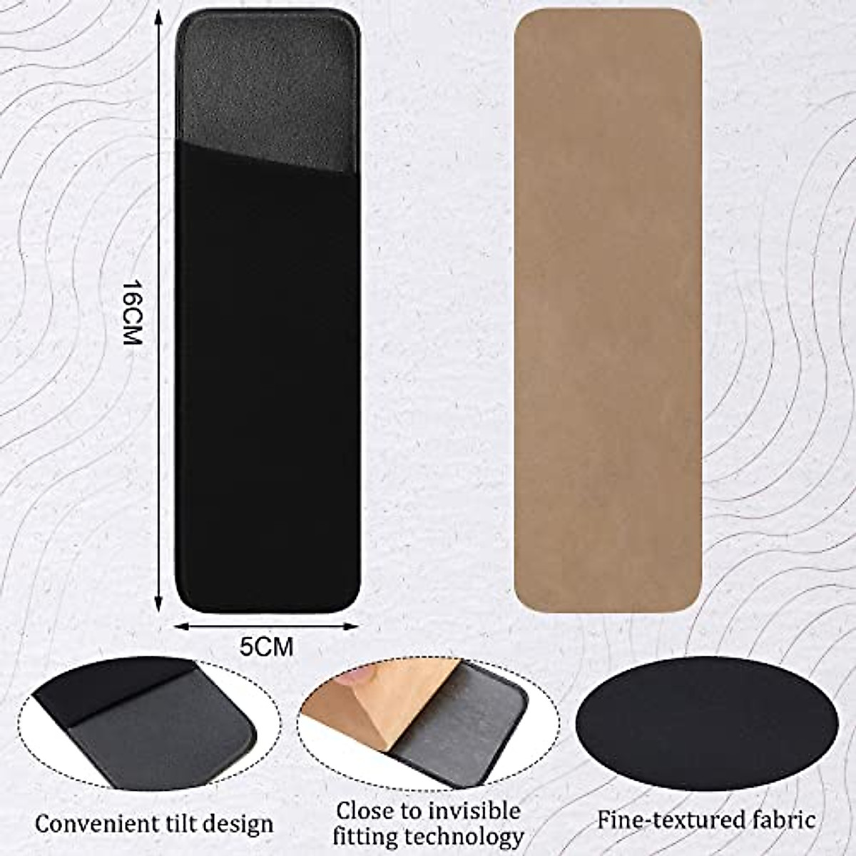 Chinco 4 Pack Adhesive Pen Holder for Notebook Easy to Remove Notebook Pen Holder Black Journal Pen Holder Stick on Pen Holder Reusable Pen Sleeve Pouch for Hardcover Journals, Notebooks, Pad