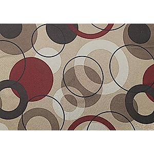 No. 918 Celestial Celestial Print Semi-Sheer Grommet Curtain Panel, 48" x 84", Paprika