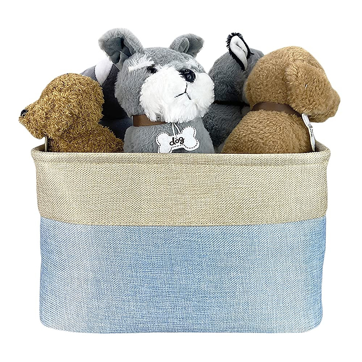 MALIHONG Personalized Foldable Storage Basket with Funny Dog Shih Tzu Collapsible Sturdy Fabric Pet Toys Storage Bin Cube with Handles for Organizing Shelf Home Closet, Blue amd White