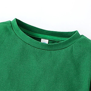 Magic Park 6M-7Y Baby Short Long Sleeve Tee Shirt Toddler T-Shirt Kids Solid Color Tops Boy Girl Casual Blouse (0046D-Green, 12-18 Months)