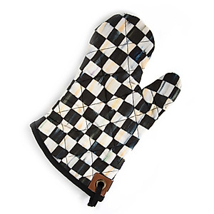 MACKENZIE-CHILDS Courtly Check Bistro Oven Mitt, Cute Hot Oven Mitt, Decorative Kitchen Pot Holder