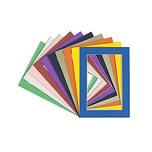 6x8 Mat for 8x10 Frame - Precut Mat Board Acid-Free Mixed Colors 6x8 Photo Matte Made to Fit a 8x10 Picture Frame, Premium Matboard for Family Photos, Show Kits, Art, Picture Framing, Pack of 10 Mats