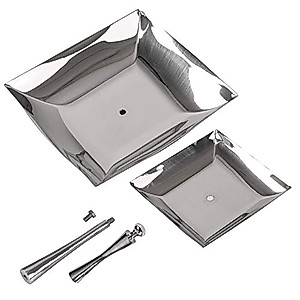 Colleta Home Tier Serving Tray- 2 Tier Cake Stand- Stainless Steel Server Stand- Cupcake Stand- Buffet Tower- Party Platter- Decorative Silver Dessert Tower