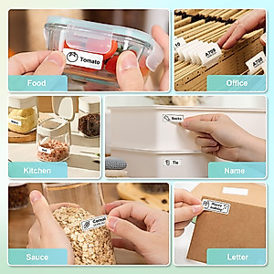 Nelko Genuine P21 Label Maker Tape, 14x40mm (0.55"x1.57"), Standard Laminated Thermal Label Tape Replacement, for Home Office, 180 Labels/Roll, White