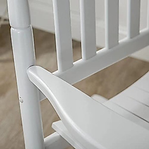 BplusZ B&Z KD-22W Wooden Rocking Chair Porch Rocker Outdoor Traditional Indoor, White
