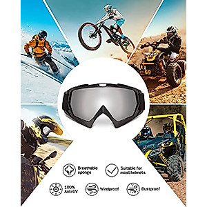 KEMIMOTO Dirt Bike Goggles Motocross Goggles ATV UTV Goggles Anti UV Riding Goggles Ski Goggles