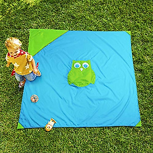 Munchkin Brica Go Play Portable Baby Travel Playmat, 58” x 58”, Blue/Green , 2 Piece Set