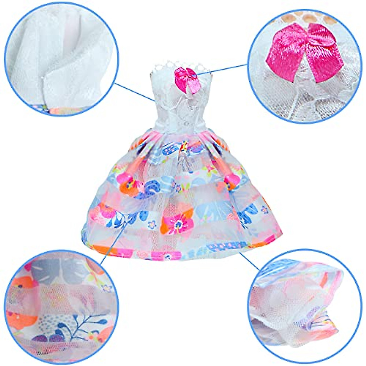 BJDBUS 6 Pcs Ball Mini Gown Dress for 11.5 inch Girl Doll Clothes Playset
