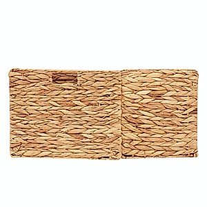 Storage Baskets，Hyacinth Basket For Shelf,Wicker Baskets 13.6x11x11 Inches,Folding 2 Packs Handmade Woven, Seagrass Baskets,Shelf Baskets For Storage Toys Books And Clothes and Other What You Want