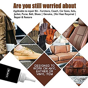 Neige 20ml Leather Repair Gel, Auto Maintenance Agent Coating Paste, Leather Conditioner and Restorer,Restoration Kit for Furniture, Couch, Car Seats, Sofa, Jacket (Black)