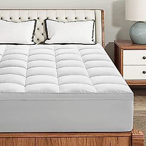Liomindar King Mattress Topper Extra Thick Mattress Pad Cover Super Soft Breathable Down Alternative Fill Pillow Top Bed Topper with 8-21Inch Deep Pocket