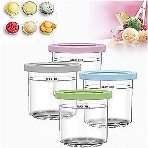 Creami Deluxe Pints, for Creami Ninja Ice Cream,16 OZ Creami Pint Reusable,Leaf-Proof for NC301 NC300 NC299AM Series Ice Cream Maker