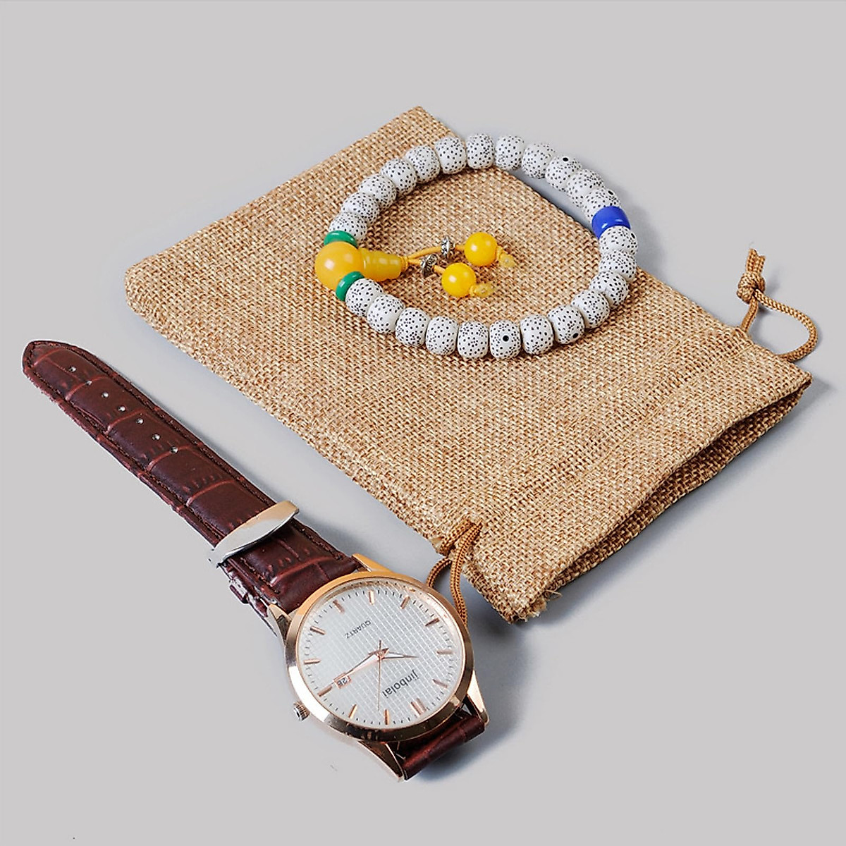 ZISUEX 50PCS Small Burlap Bags with Drawstring,2.7 x 3.5 Inch Linen Bags Brown Burlap Gift Bags with Drawstring for Christmas Wedding Party and DIY Craft Candy Packing