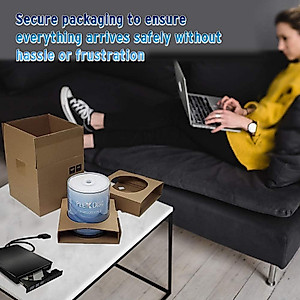 PlexDisc CD-R 700MB 52X White Inkjet Hub Printable Recordable Blank Discs - 100 Pack Cake Box (FFP), Blank CDs for Burning Music, Writable CD Discs, CD-R Blank Discs for Music, Photos, Data