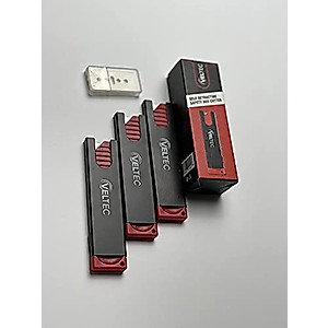 Veltec Auto Retractable Safety Utility Box Cutters, 3 Pack Cutters with 10 Extra Blades (VC800)