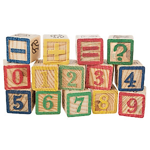 Hey! Play! ABC and 123 Wooden Blocks- Alphabet Letters and Numbers Learning Block Set-Educational STEM Toy for Toddlers and Preschool Age Children