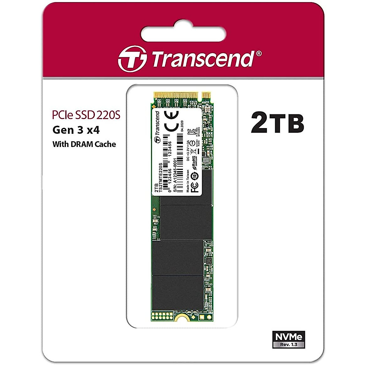 Transcend TS2TMTE220S 2TB M.2 PCIe Gen3x4 NVMe Internal Solid State Drive