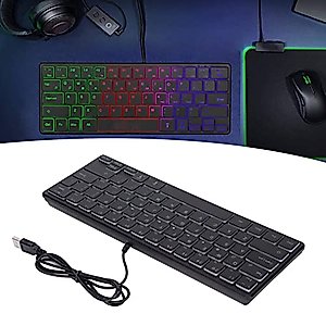 Byged Wired Gaming Keyboard, 64 Keys Mini RGB Keyboard 3 Backlights Desktop Notebook Computer Keyboards with Long Service Life, for Desktop Laptop