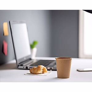 Comfy Package GUSTO [8 oz. - 300 Pack] Kraft Disposable Paper Cups, Hot Coffee Cups Brown Unbleached - Eco-Friendly Cups (Formerly