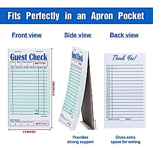 Methdic Guest Checks Server Note Pads 1000 Orders Waitress Notepad for Restaurants (20 Books)