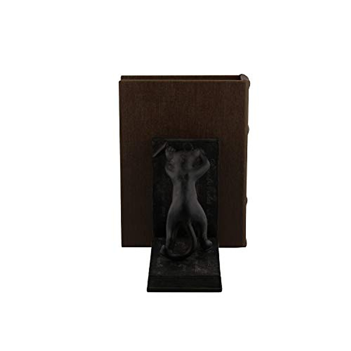 Deco 79 Polystone Cat Reading Bookends, Set of 2 7"H, 6"W, Black