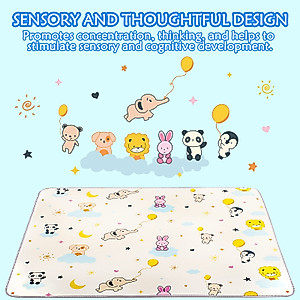 Bubbtots Baby Play Mat, Large and Reversible Waterproof Padded Foam Playmat for Babies and Toddlers, Animals and Nature, 69"x59"x0.6"