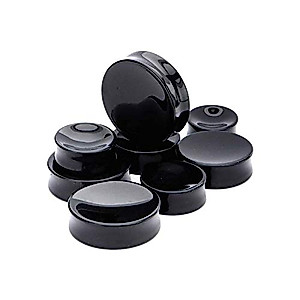 Pierced Owl Black Onyx Natural Stone Double Flared Saddle Plugs, Sold as a Pair (19mm (3/4"))