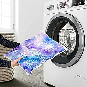 Winter Decorative Snowflakes Laundry Mesh Bag Delicates Lingerie Laundry Wash Bag Heavy Duty with Zipper Laundry Net Bags for Apartment Dorm Family Laundromat