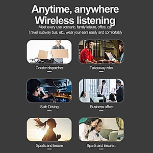 Bluetooth Headset 5.2 Earpiece with Noise Cancelling, Waterproof Ultralight Hands Free Single Ear Business Earphone for Sport, Driving, Office