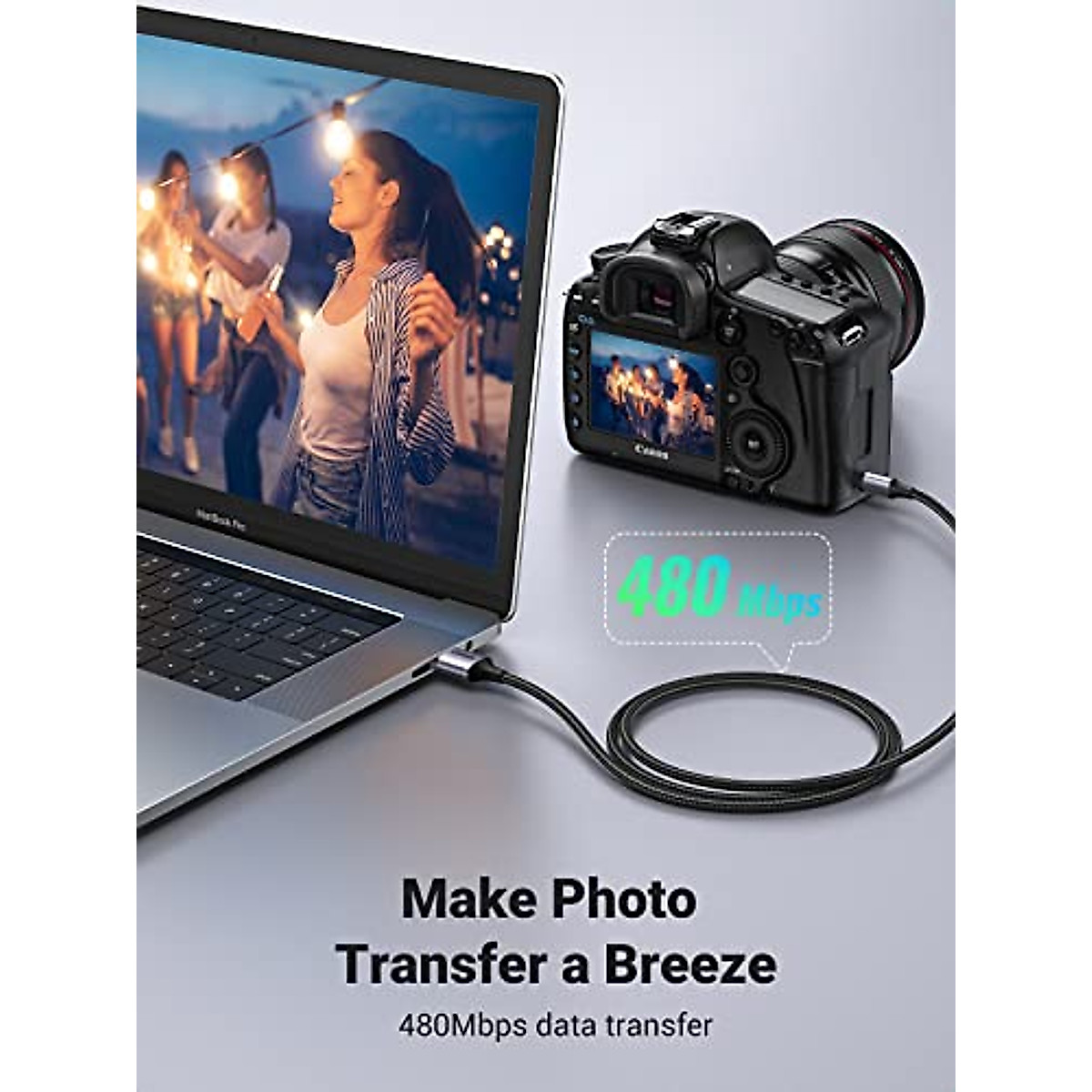 UGREEN Mini USB Cable [3ft, 2-Pack] USB Mini B 2.0 Cable Nylon Braided Charging Cord Compatible with Garmin Nuvi GPS,SatNav,Dash Cam,Blue Yeti,Digital Camera,PS3 Controller,Hard Drive,MP3 Player,GoPro