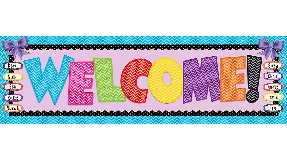 Chevron Welcome Bulletin Board by Teacher Created Resources
