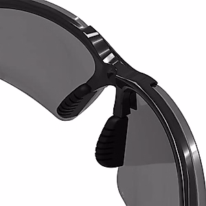 JORESTECH Safety Eyewear, ANSI Z87+ Impact Resistant Polycarbonated Eye Protection Safety Glasses, Black Frame with Smoke Lenses, pack of 12