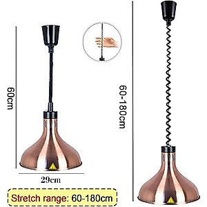 Food Heating Lamp Food Warming Lamp Food Heat Lamp Retractable Food Warmer Lamp Food Heating Hang Light Commercial Hotel Kitchen Restaurant Supplies,