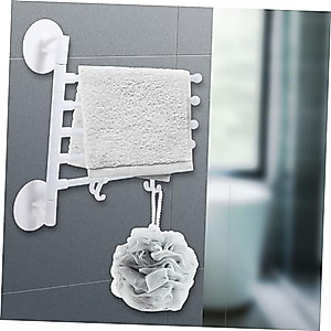 STOBAZA 1 Set Bathroom Towel Rack Towel Bar Drying Rack Swivel Towel Rack Coat Hangers Towels Towel Hanging Holder Towel Hanger Wall Shelf Toilet Tissue Rack Bath Towel Rack White Rubber