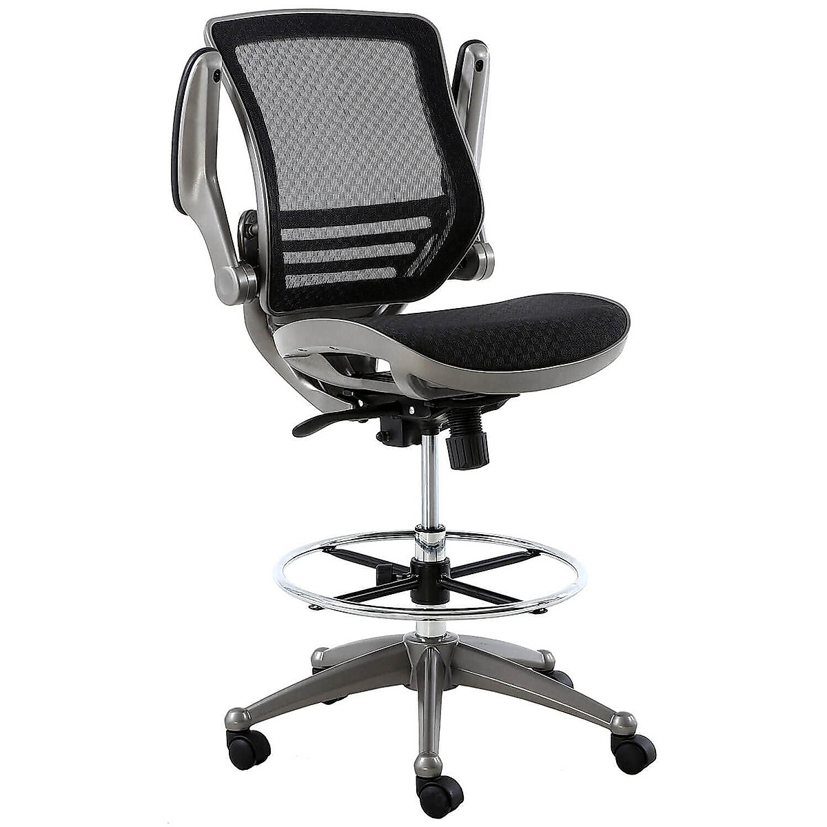 Harwick Evolve All Mesh Heavy Duty Drafting Chair, Gunmetal Finish