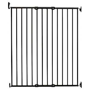 Scandinavian Pet Design Extra Tall 42 Inch Wall Mount Extendable Portable Animal Pet Safety Gate for Large and Small Dogs with Extension Kit, Black
