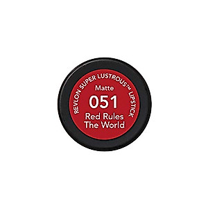 Revlon Super Lustrous Matte Lipstick, Red Rules The World, 1 Count