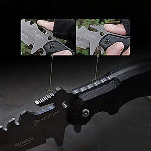 NedFoss 9.25" Fixed Blade Hunting Knife Bushcraft Knife, 440 Stainless Steel Full Tang Survival Knife w/G10 Handle and Sheath for Outdoor Camping, Fishing (GRAY WOLF)