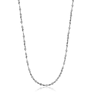 Kooljewelry 14k White Gold 1.2 mm Mirror Flat Link Chain Necklace