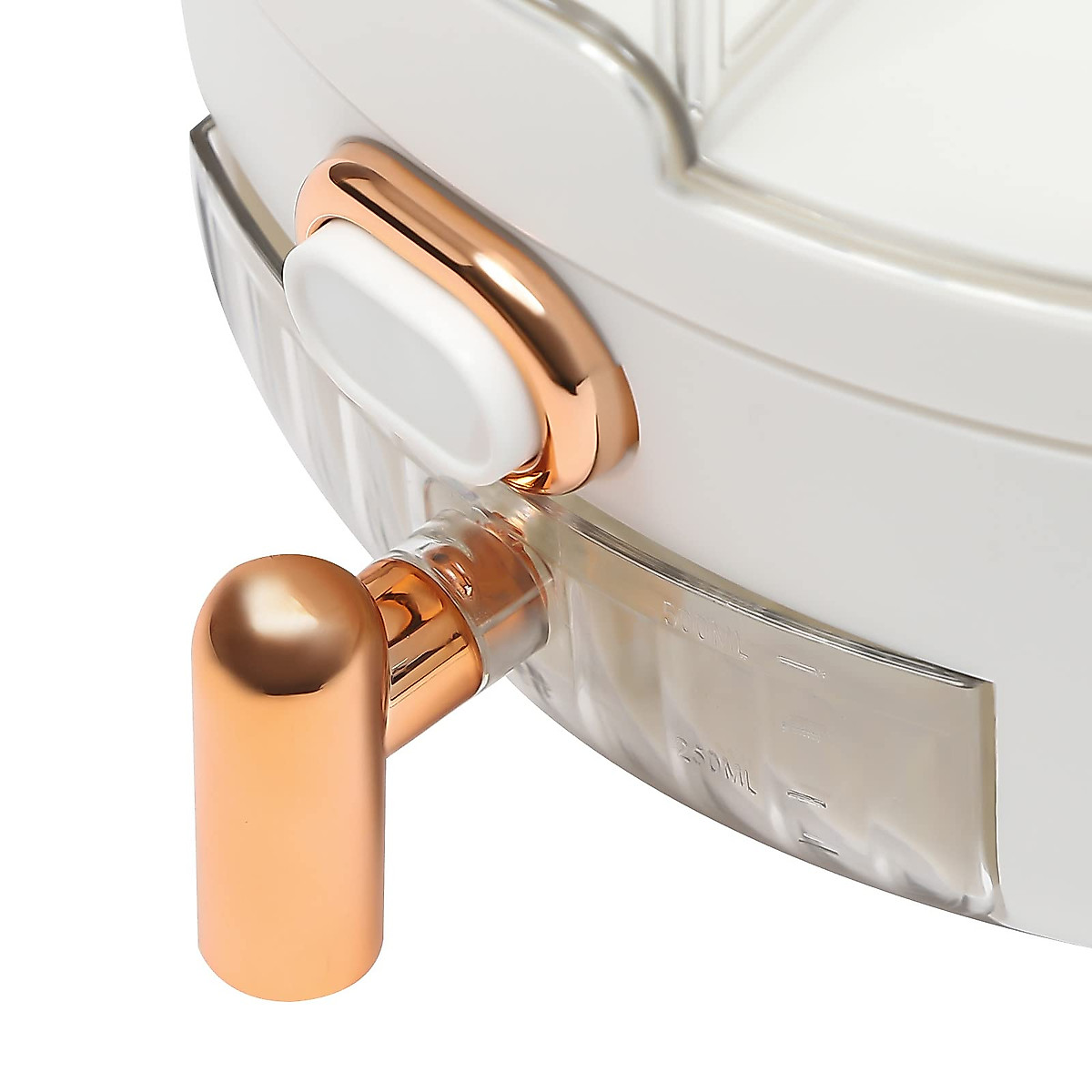 BANLICALI 6 Grid Rice Dispenser, 360° Rotating Dry Rice Dispenser PET PP Kitchen Grain Storage Container with Anti-slip Pads for Store Rice and Beans White+Clear (medium)